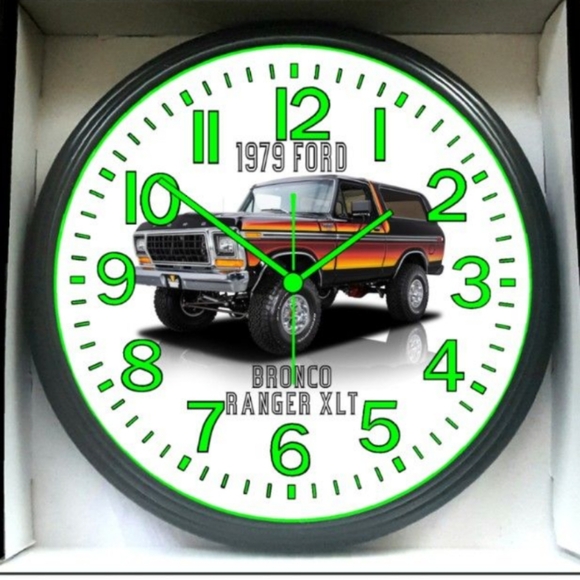 Wall Decor | 1979 Ford Bronco Ranger Glow In The Dark Wall Clock New ...